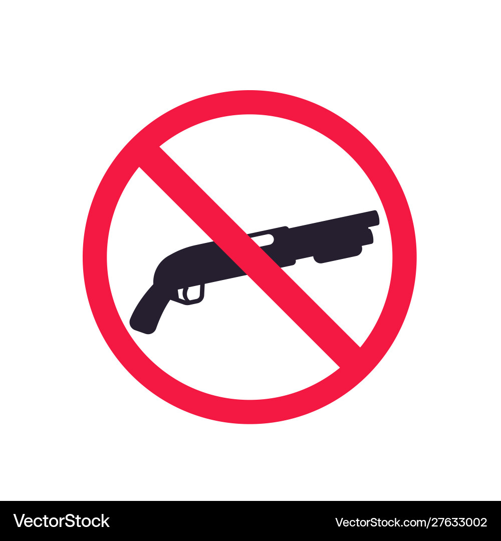 No guns sign with shotgun Royalty Free Vector Image