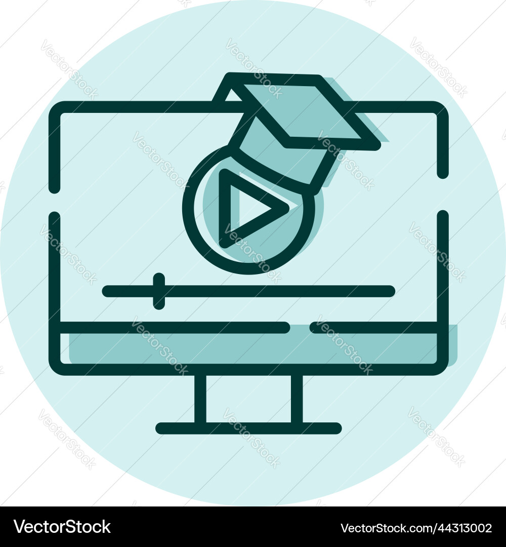 Online video lessons on a white background Vector Image