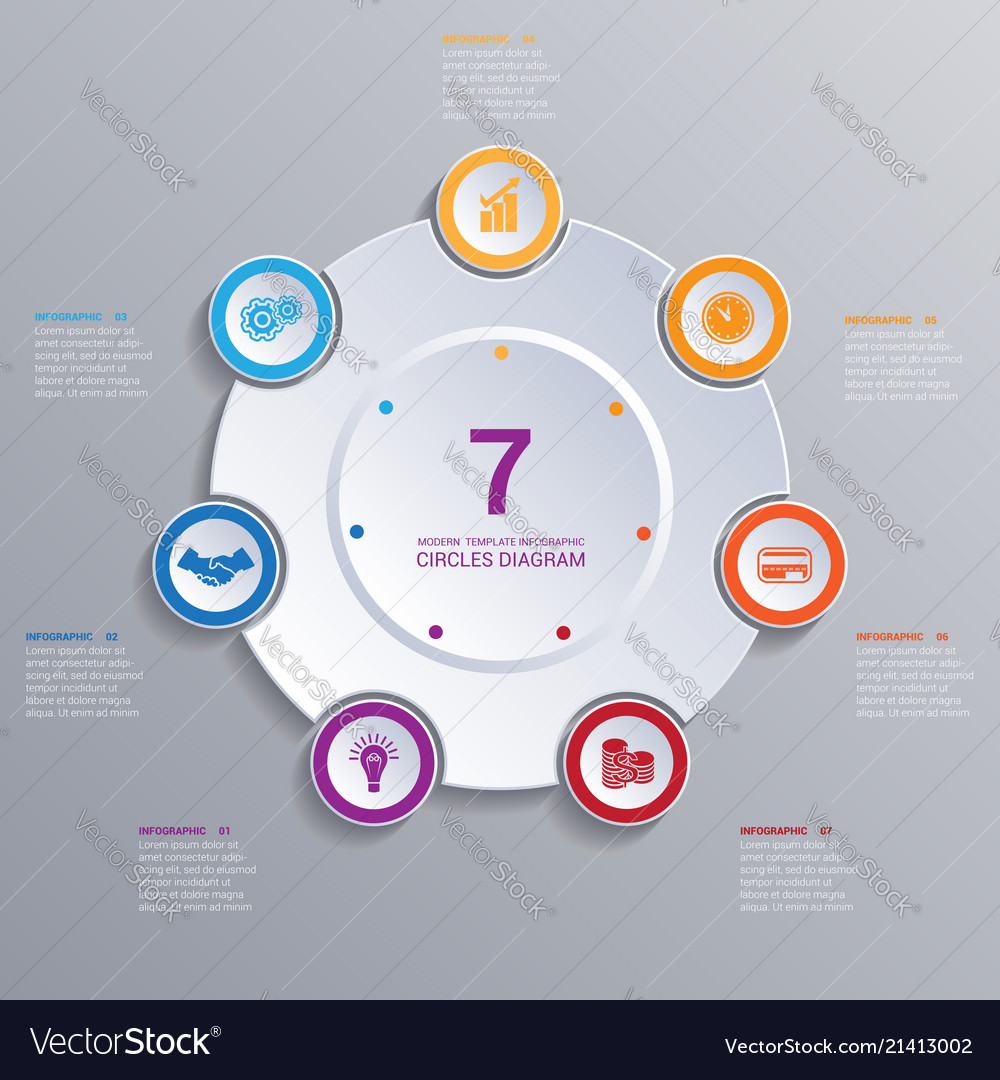 Template modern infographic for 7 options Vector Image
