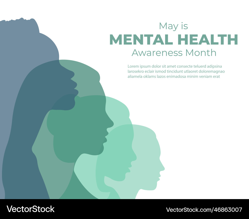 Banner about mental health23 Royalty Free Vector Image