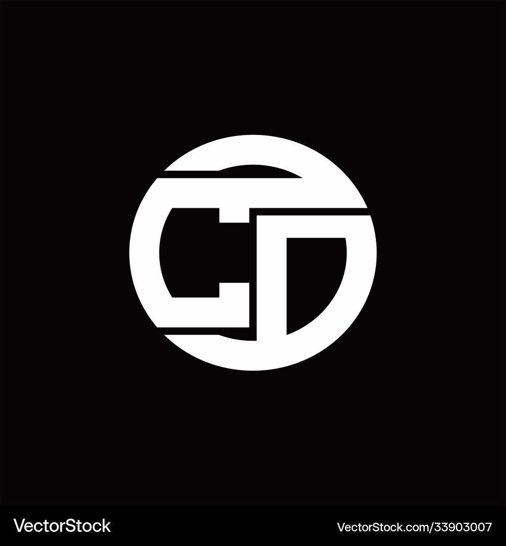 Cd logo monogram with rounded line swipe design Vector Image