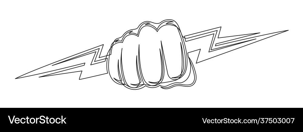 Continuous one line drawing an vintage power Vector Image