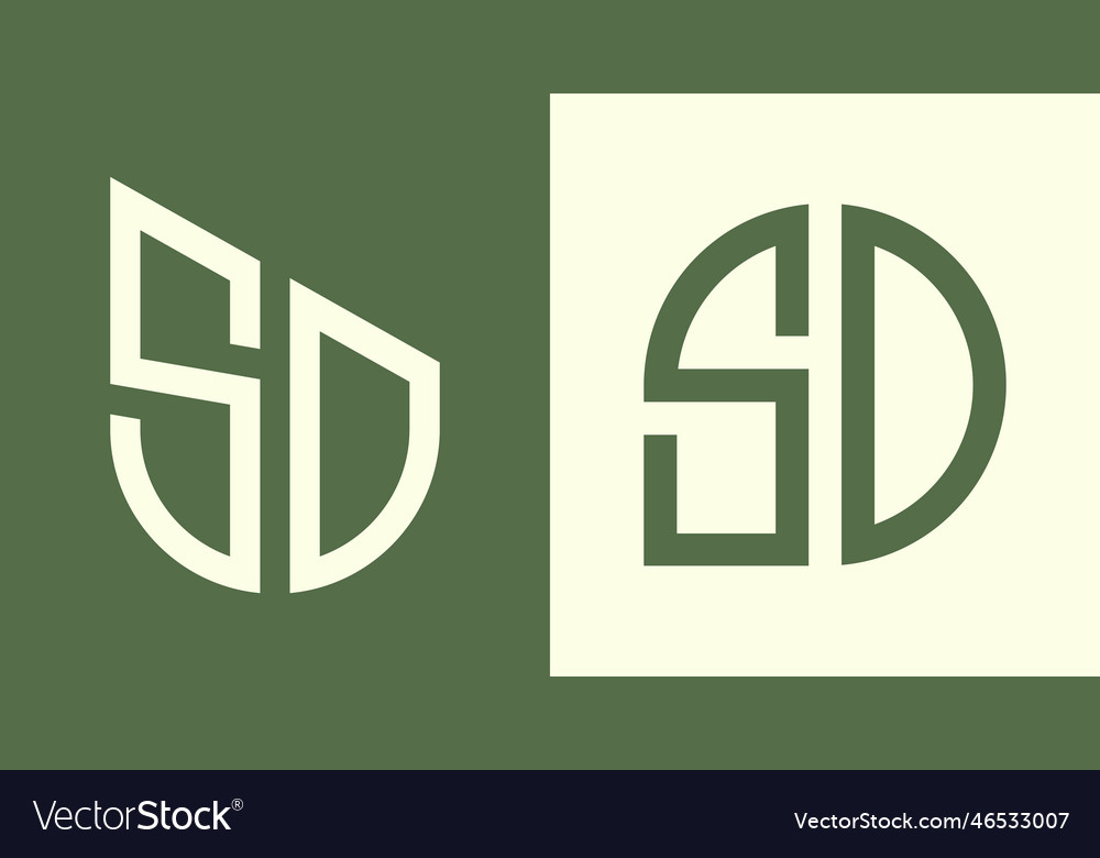 Creative simple initial letters sd logo designs Vector Image