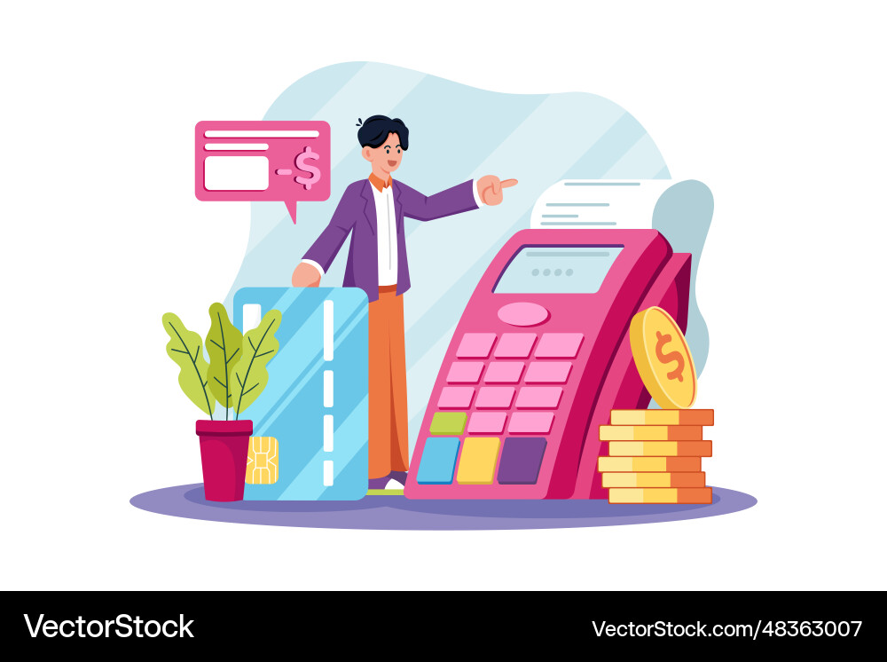Credit card payment concept on white background Vector Image