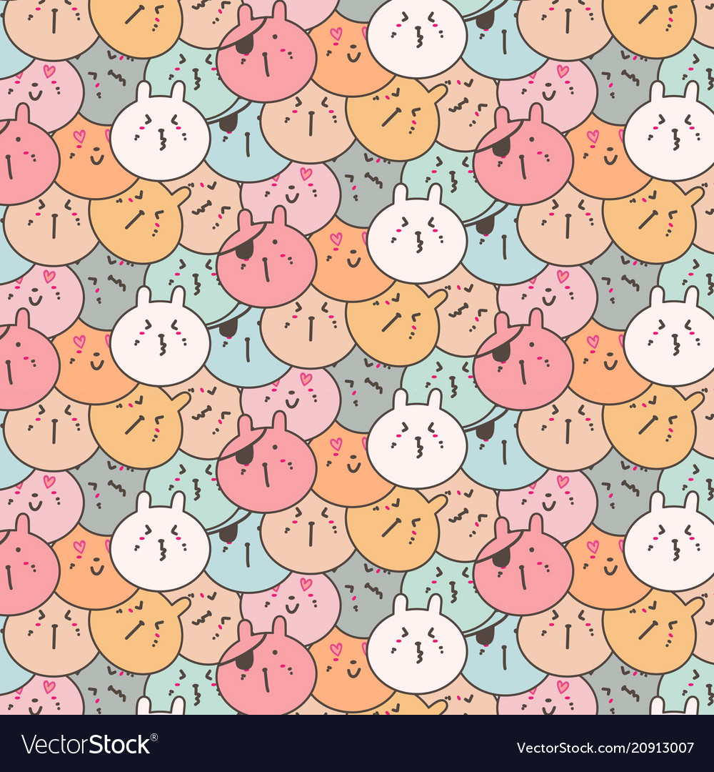 Cute bunny pattern background Royalty Free Vector Image