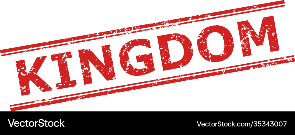 Kingdom stamp with unclean texture and double Vector Image