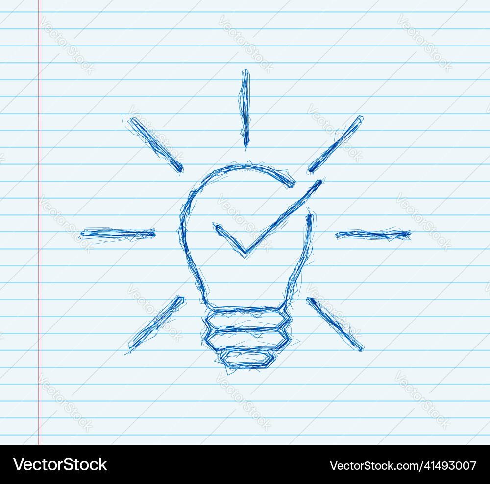 Light bulb sketch icon lamp incandescent Vector Image