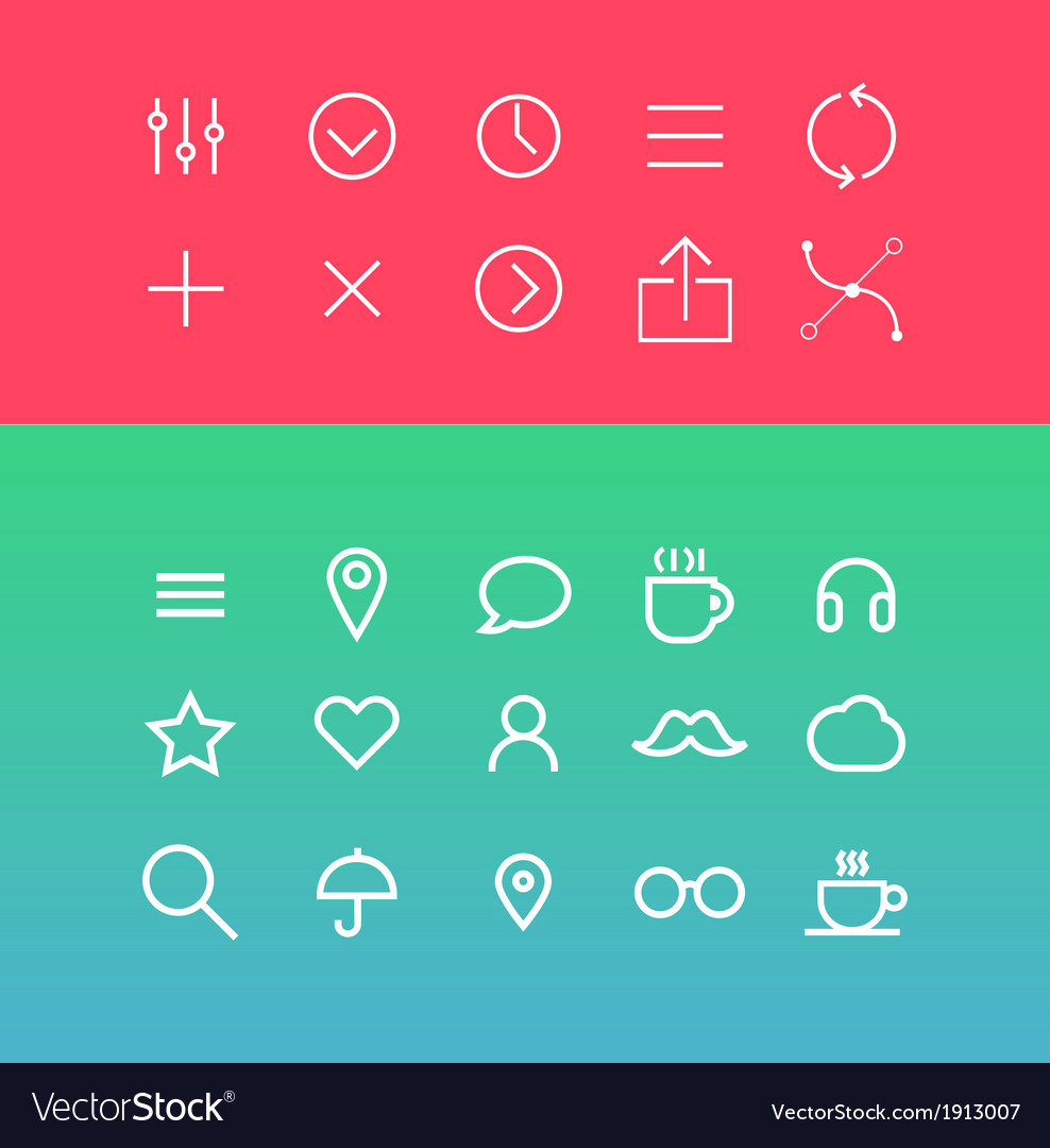 Modern icons set in flat style Royalty Free Vector Image