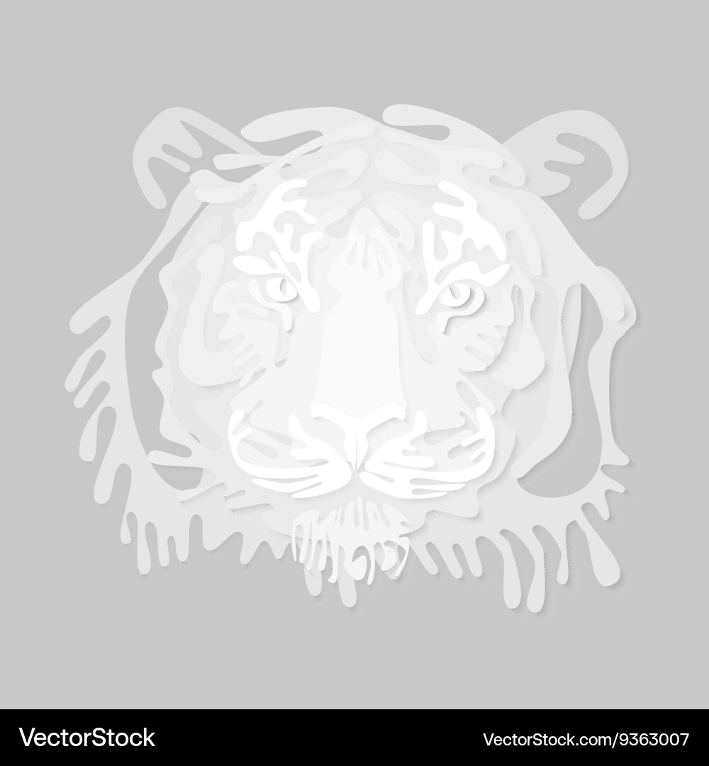 Paper-cut portret tiger Royalty Free Vector Image