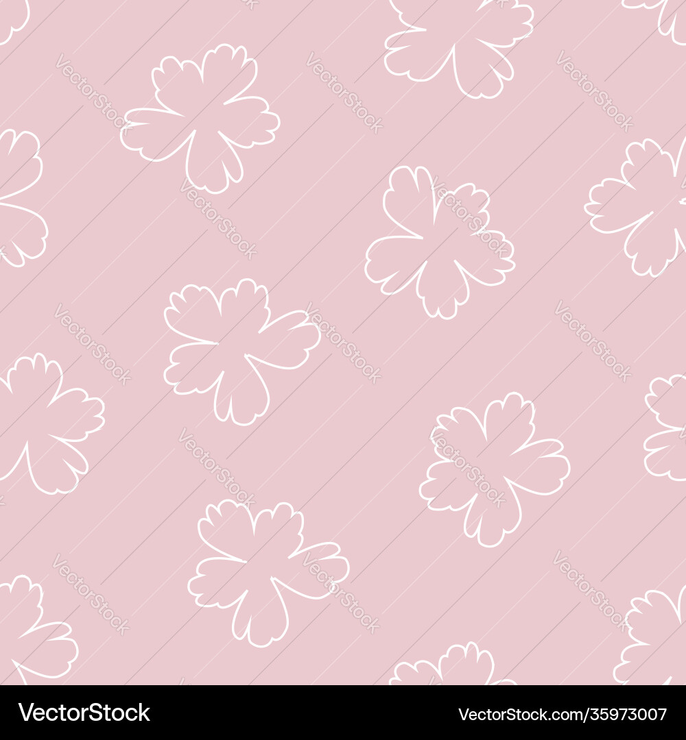 Pink floral brush strokes seamless pattern Vector Image