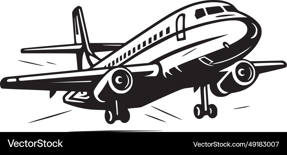 Plane - minimalist and simple silhouette Vector Image
