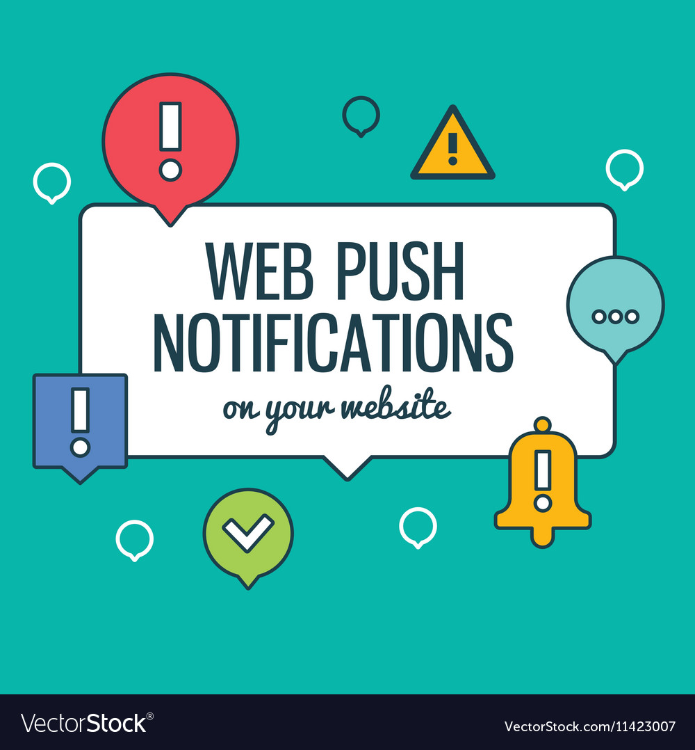 Push notifications elements linear icons set Vector Image