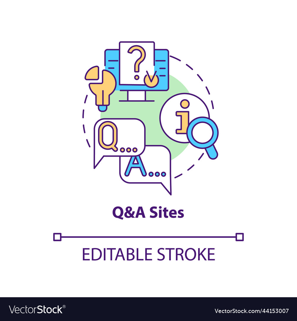 Questions and answers sites concept icon Vector Image Questions and answers sites concept icon Vector Image
