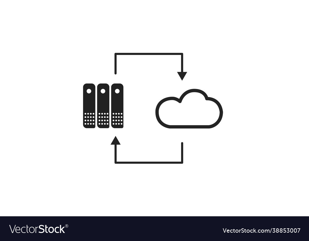 Server and cloud icon Royalty Free Vector Image
