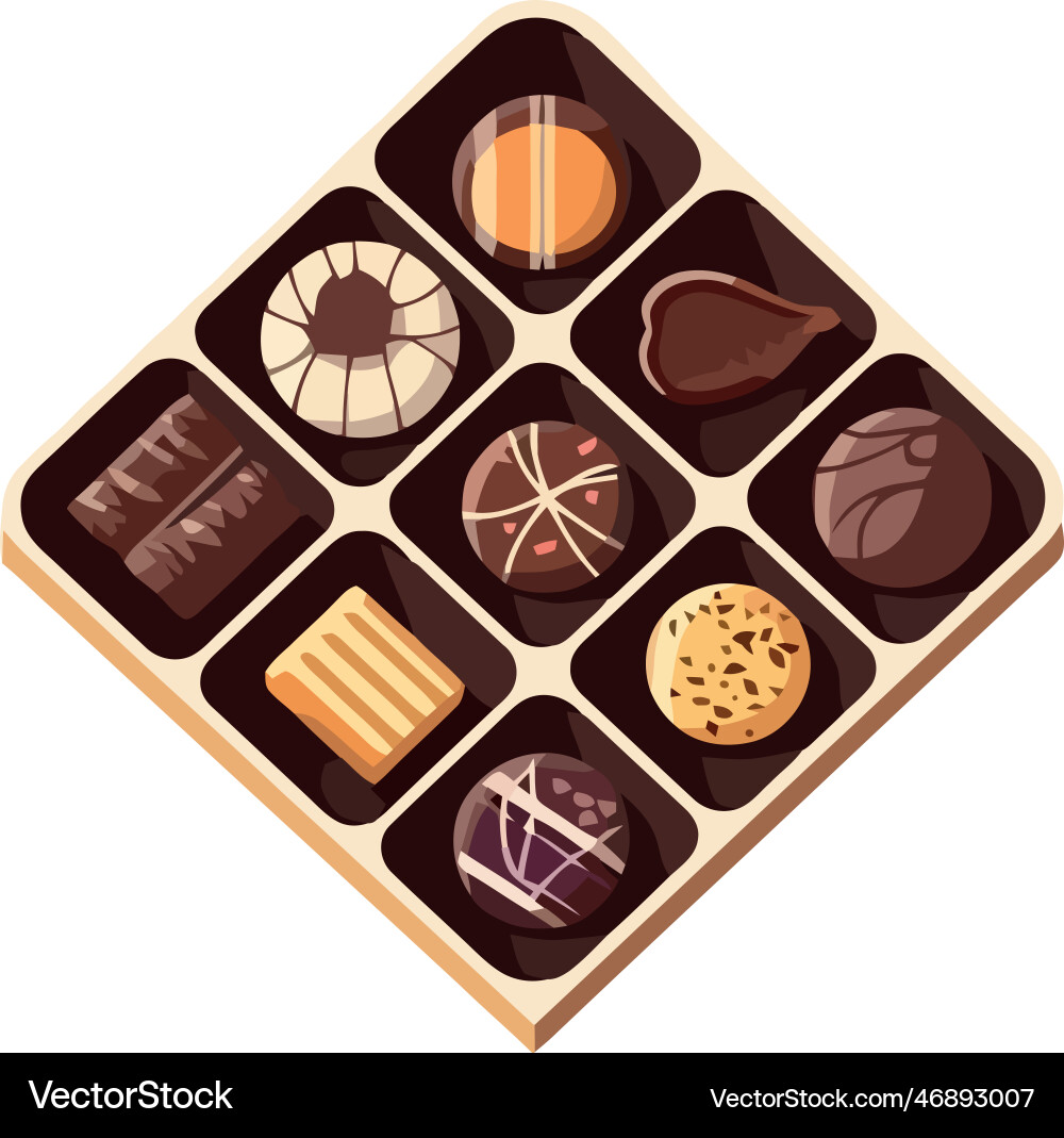 Sweet chocolate dessert icon on flat backgrounds Vector Image