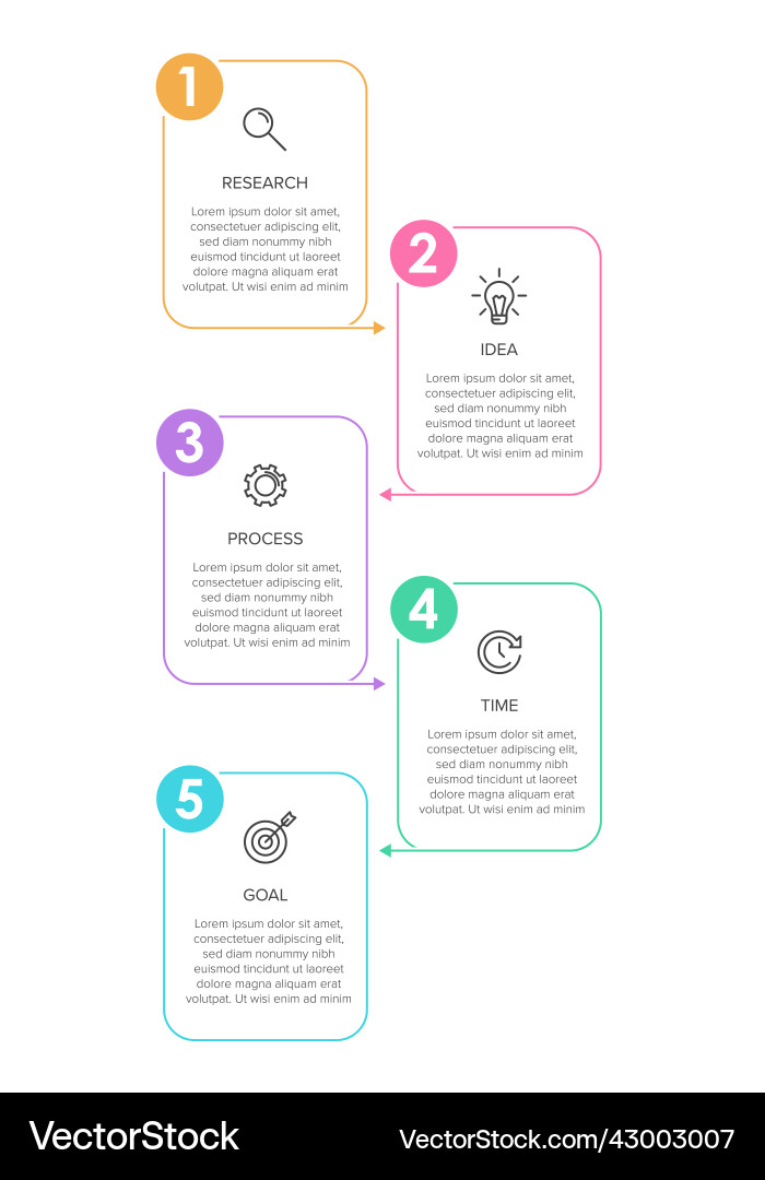 Vertical infographic design with icons and 5 Vector Image