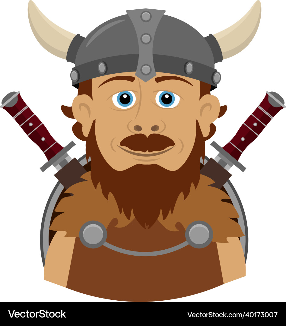 Viking is a funny character on white background Vector Image