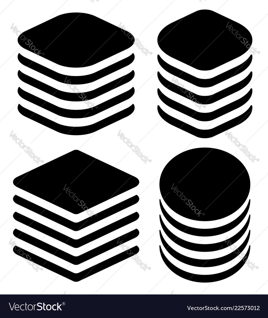 Abstract tower stack shapes hdd server symbols Vector Image