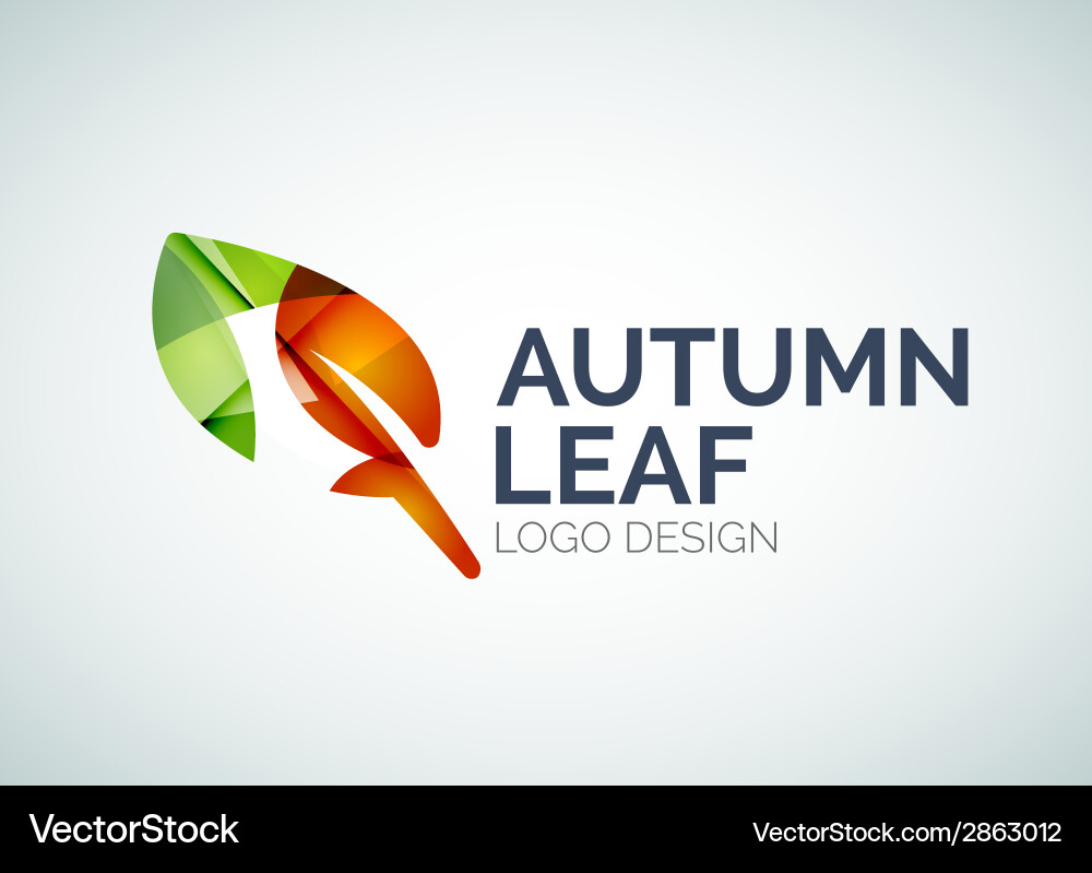 Autumn leaf logo design made color pieces Vector Image