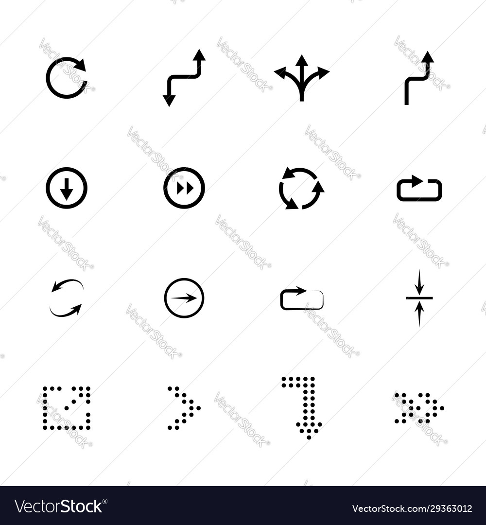 Black arrows icon set pointers for navigation Vector Image