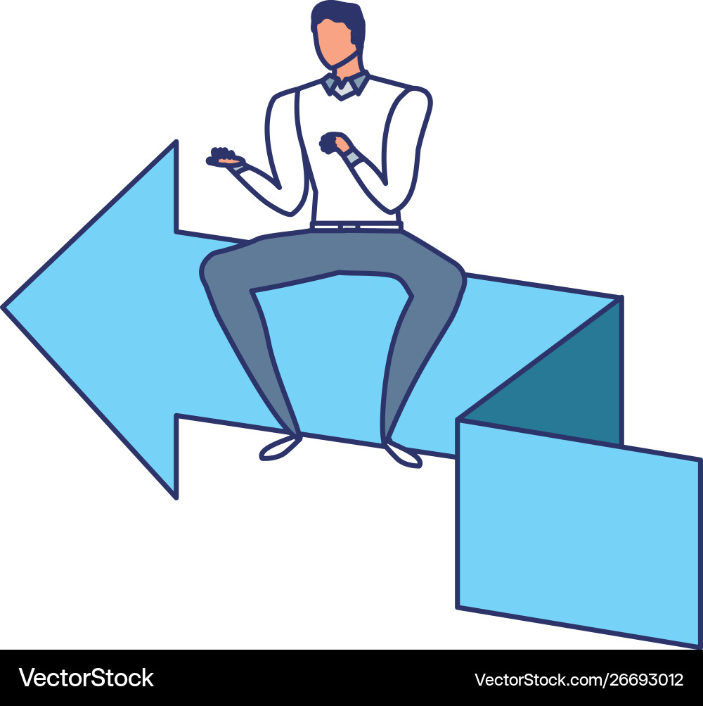 Business man elegant with arrow Royalty Free Vector Image