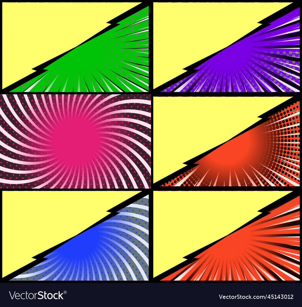 Comic book colorful frames background Royalty Free Vector