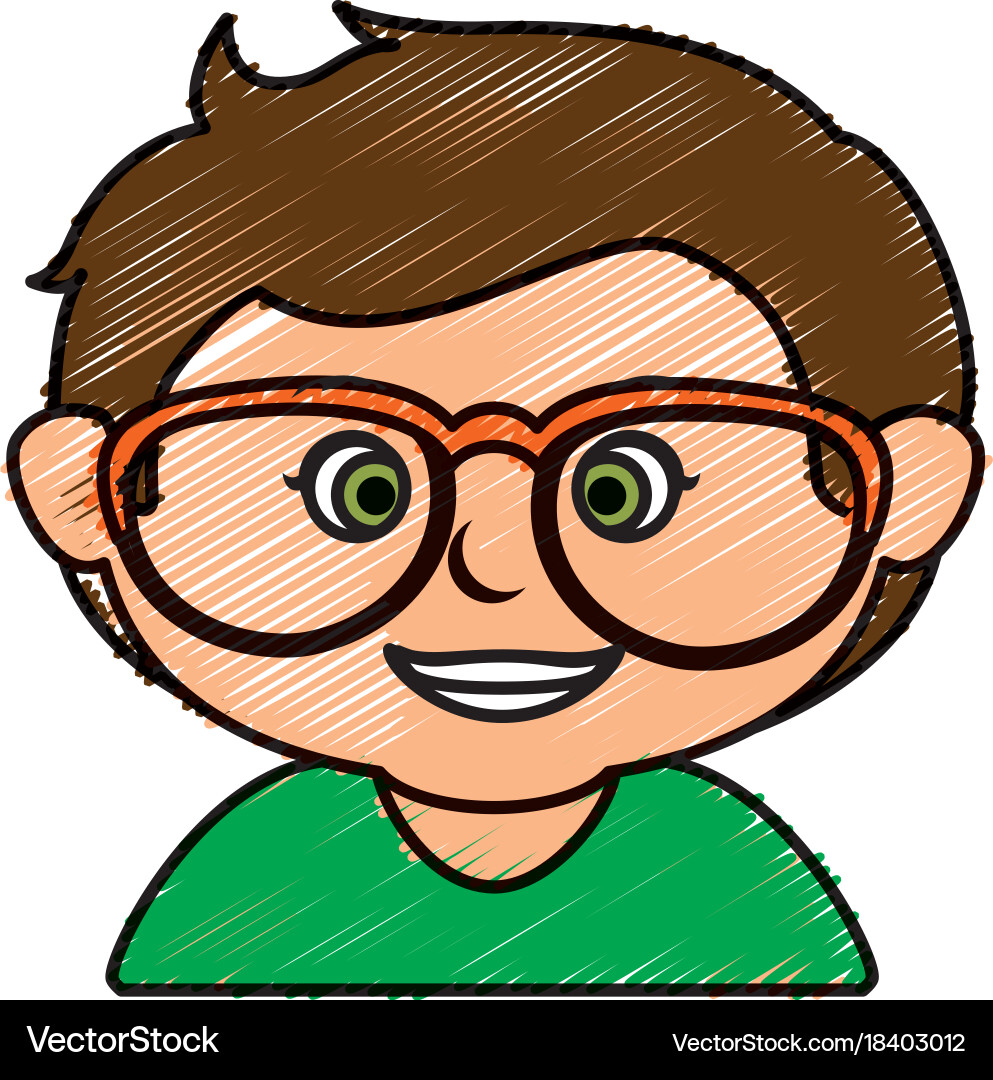 Cute little boy with glasses character Royalty Free Vector