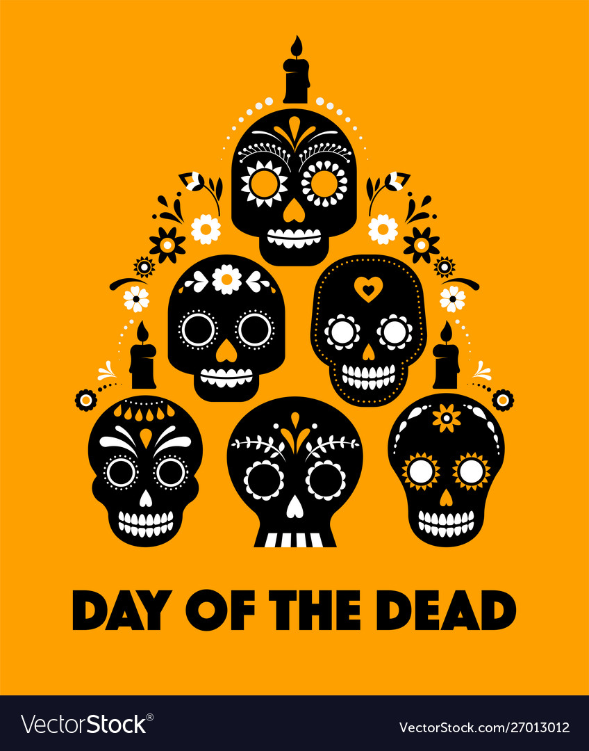 Day dead dia de los muertos banner Royalty Free Vector Image