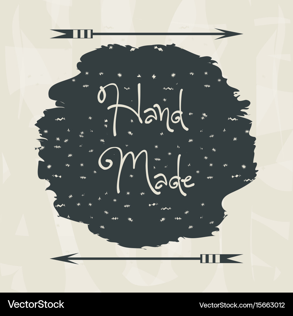 Emblem with handmade message and arrows decoration