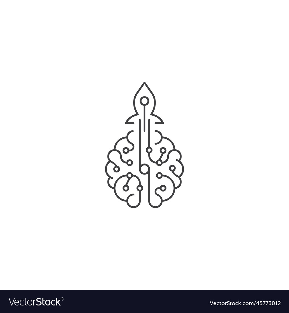 Fast tech thinking brain rocket smart Royalty Free Vector
