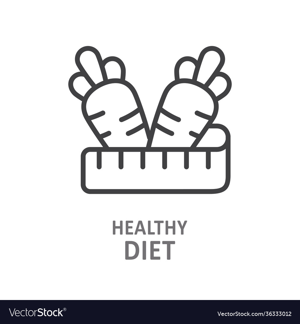 Healthy diet line icon isolated Royalty Free Vector Image