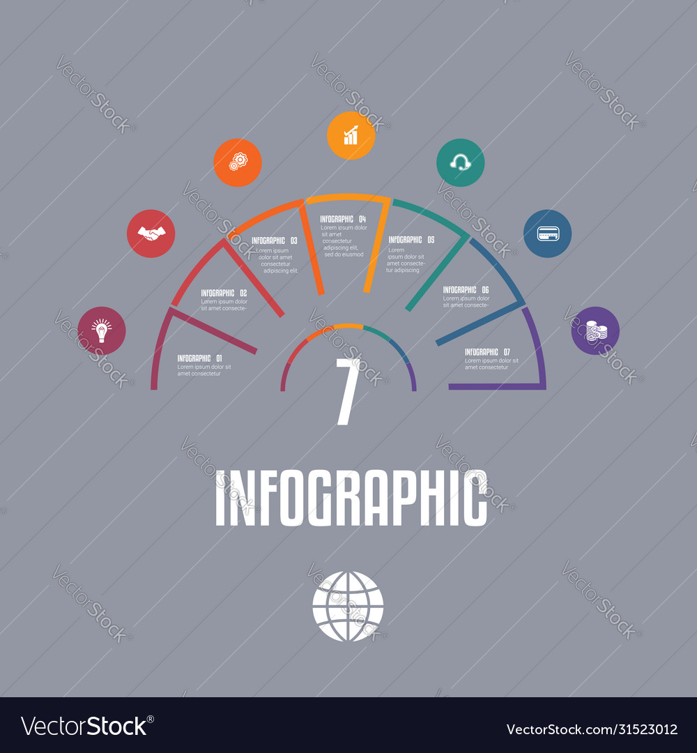Infographic template from colourful lines Vector Image