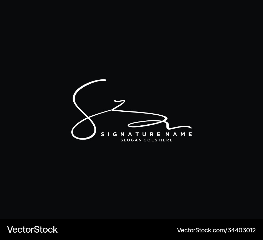 Letter sz signature logo template Royalty Free Vector Image