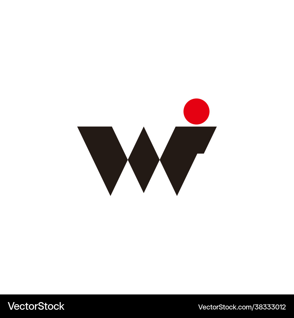 Letter wi simple geometric color logo Royalty Free Vector