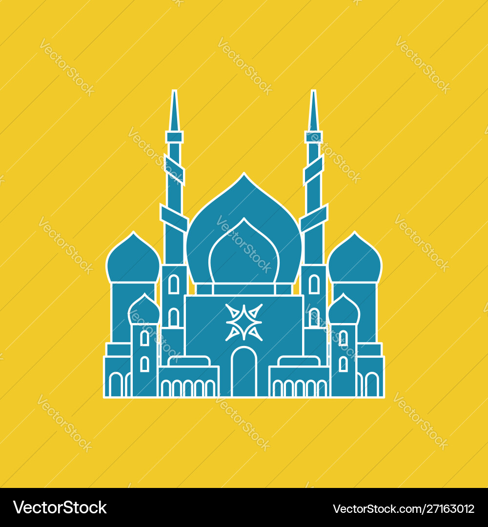 Mosque islamic religious building for muslim Vector Image