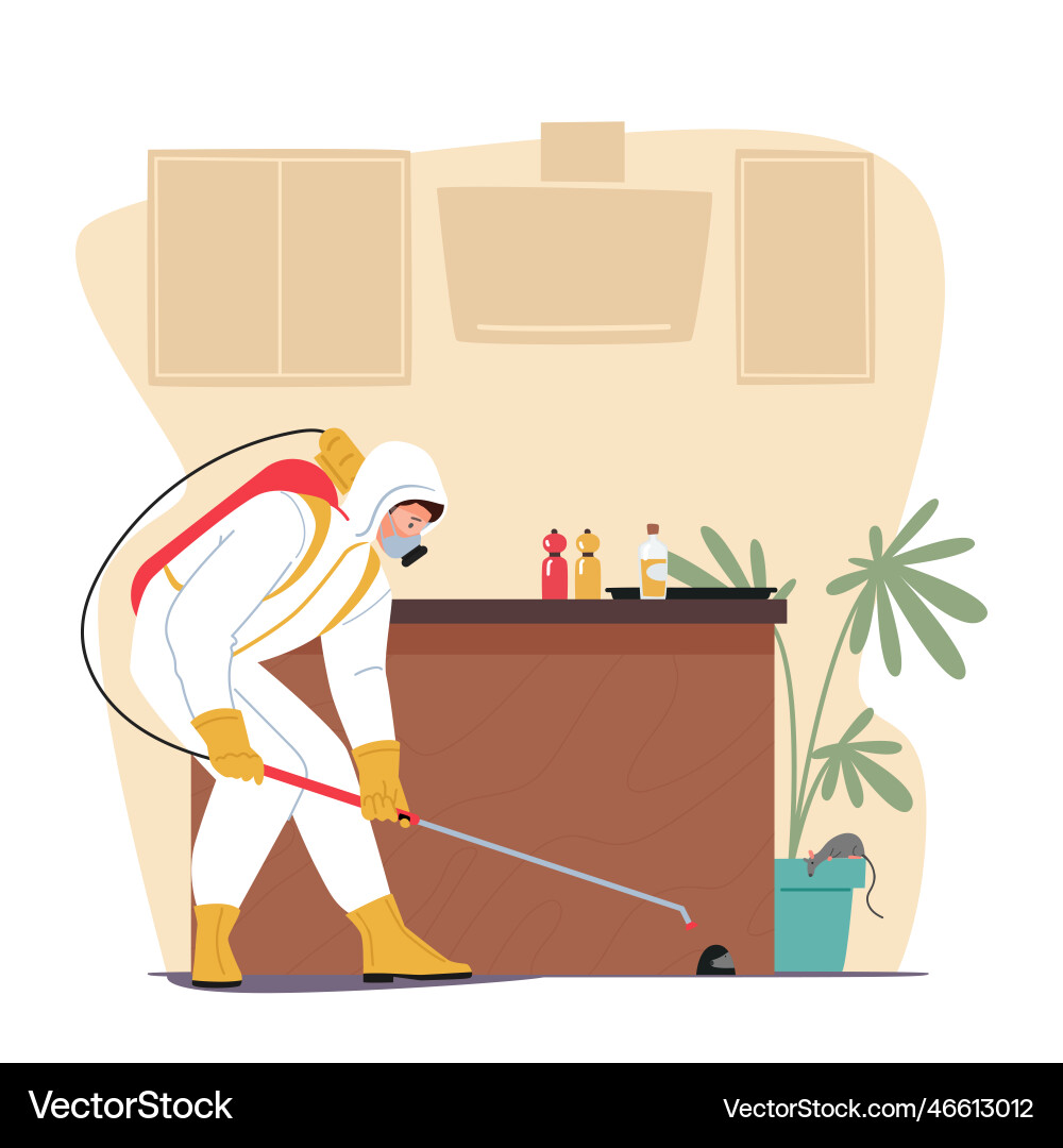 Pest control service works to eradicate pests Vector Image