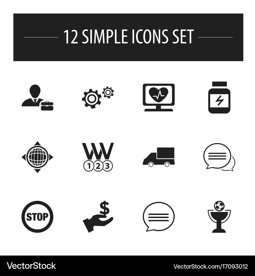 Set of 12 editable complex icons includes symbols Vector Image