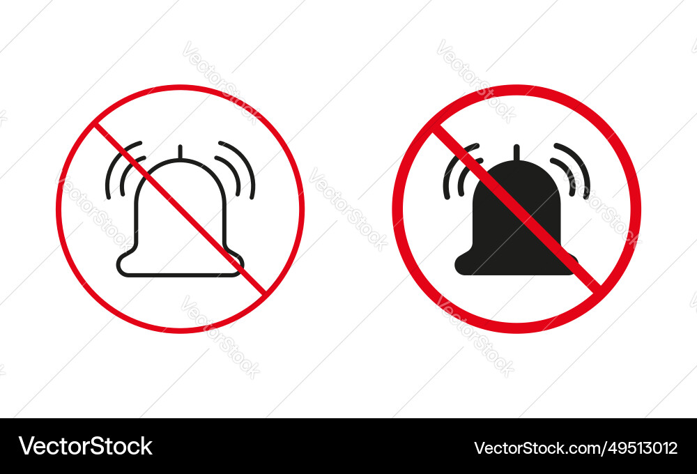 Silent zone no loud sound allowed warning sign Vector Image