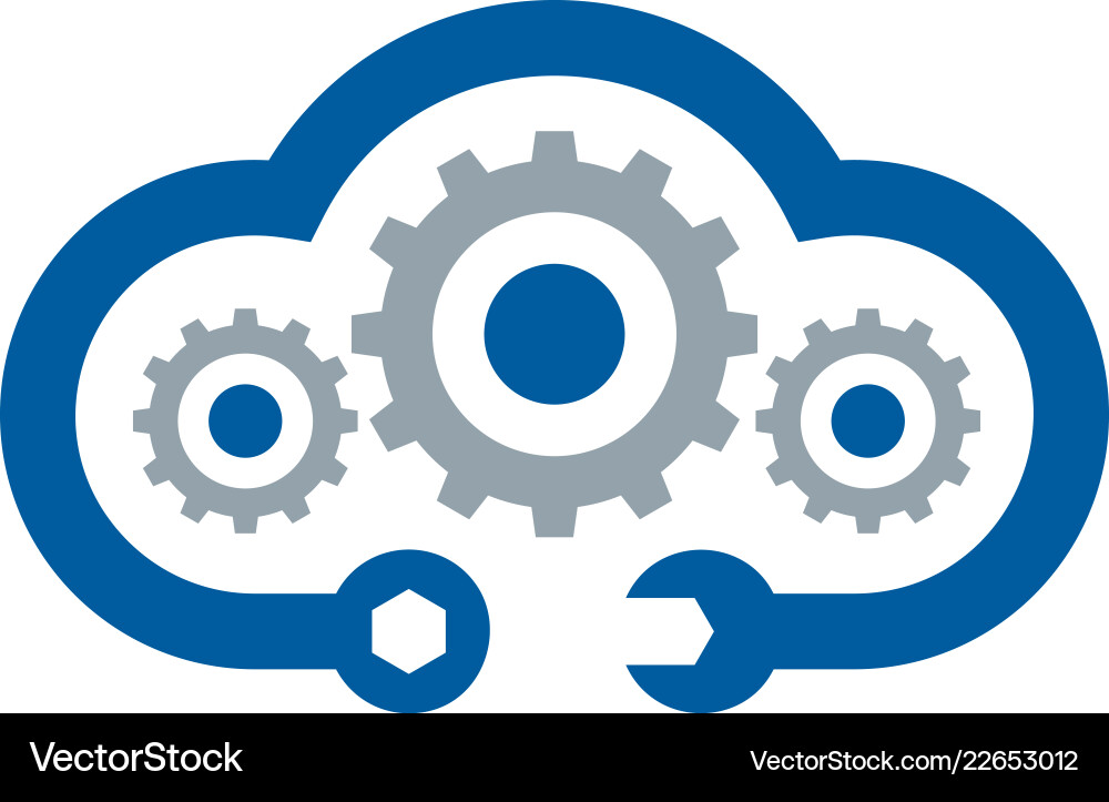 Sky fix and repair logo icon design Royalty Free Vector