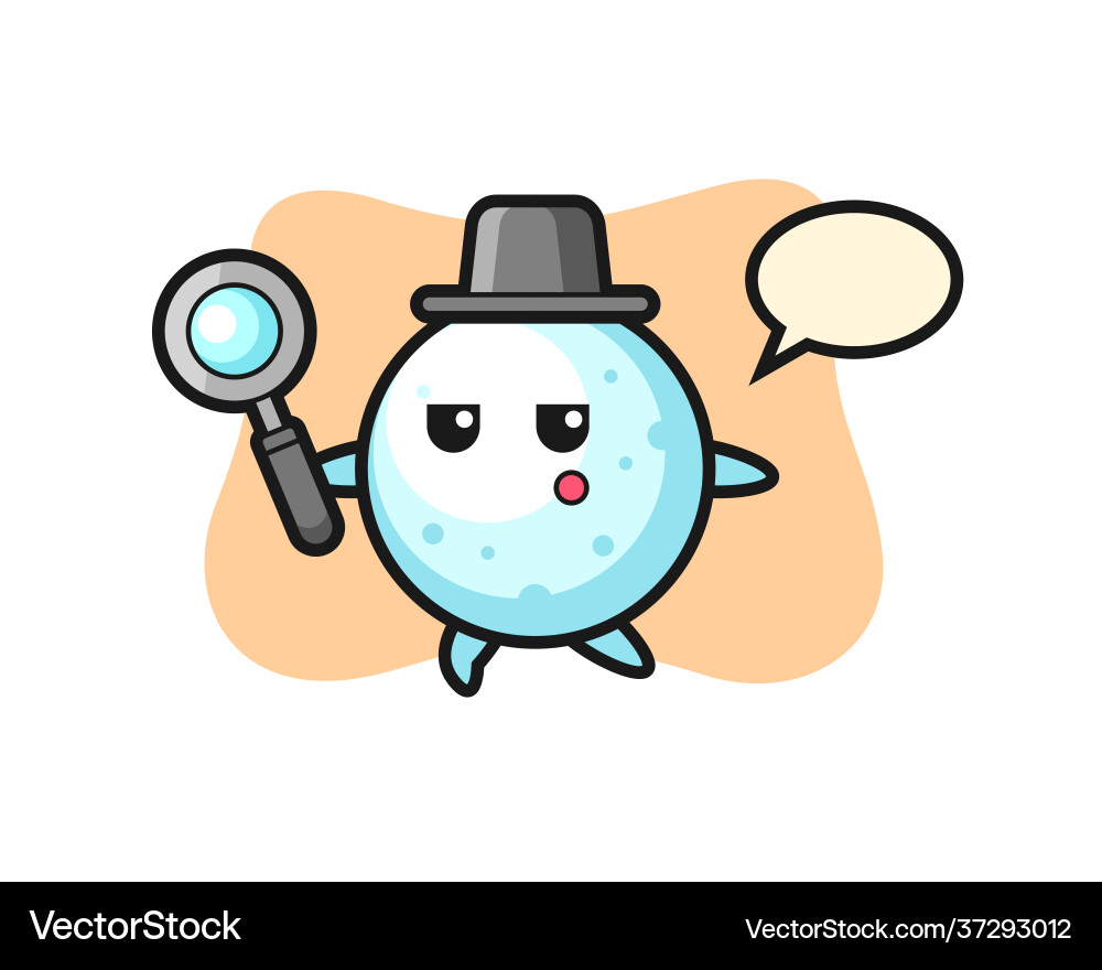 Snow ball cartoon character searching Royalty Free Vector