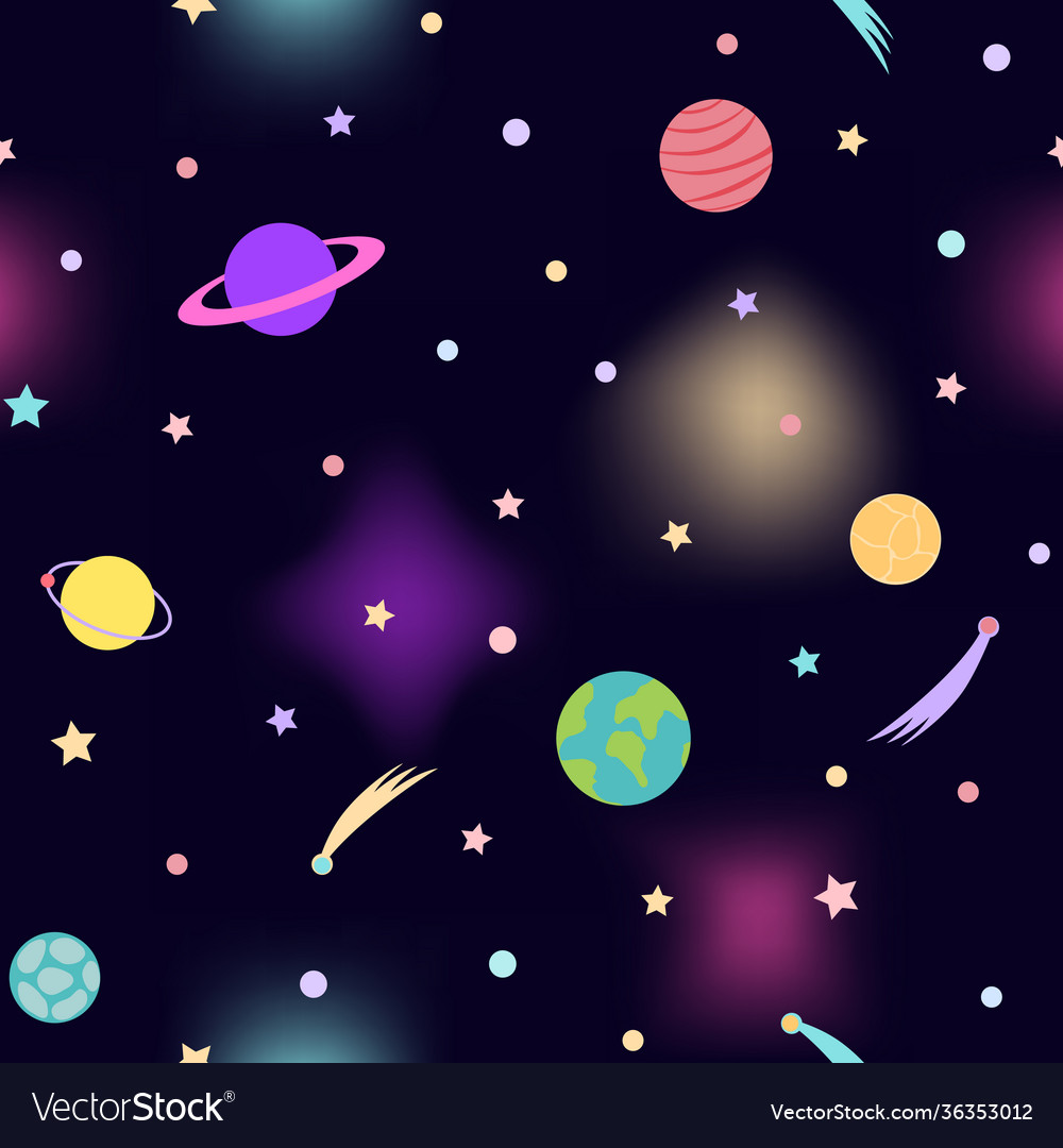 Space seamless pattern for textile prints Vector Image