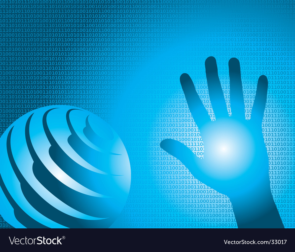 Binary hand globe Royalty Free Vector Image - VectorStock