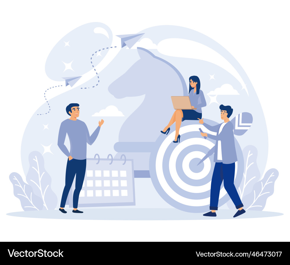 Business strategy concept chess game pieces Vector Image