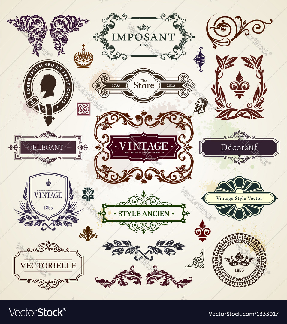 Calligraphic Design Elements Royalty Free Vector Image