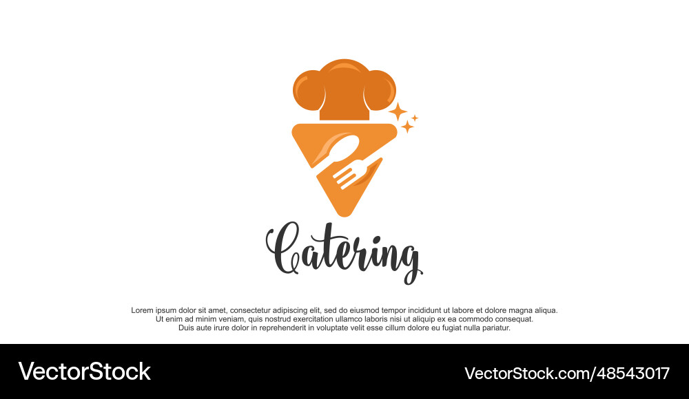 Catering food logo template with creative concept Vector Image