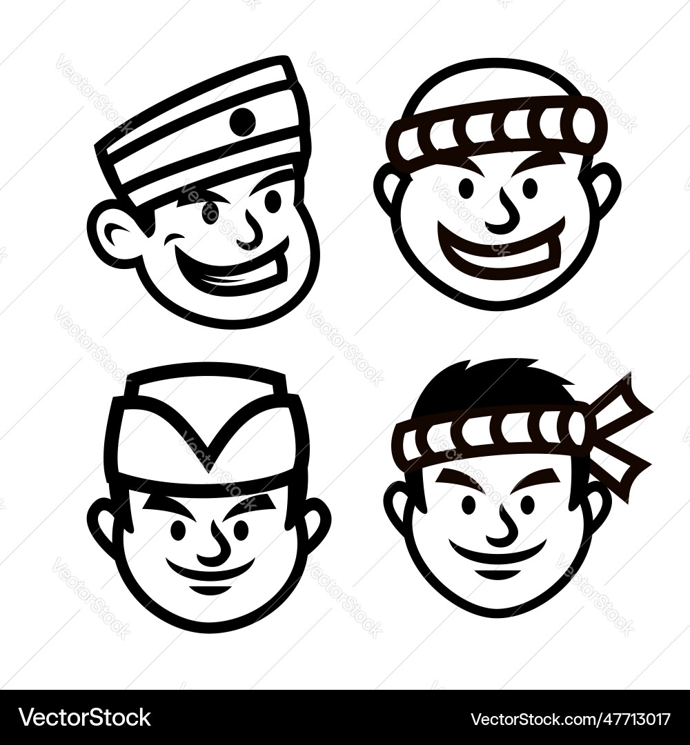 Chef japan restaurant mascot logo icon design Vector Image