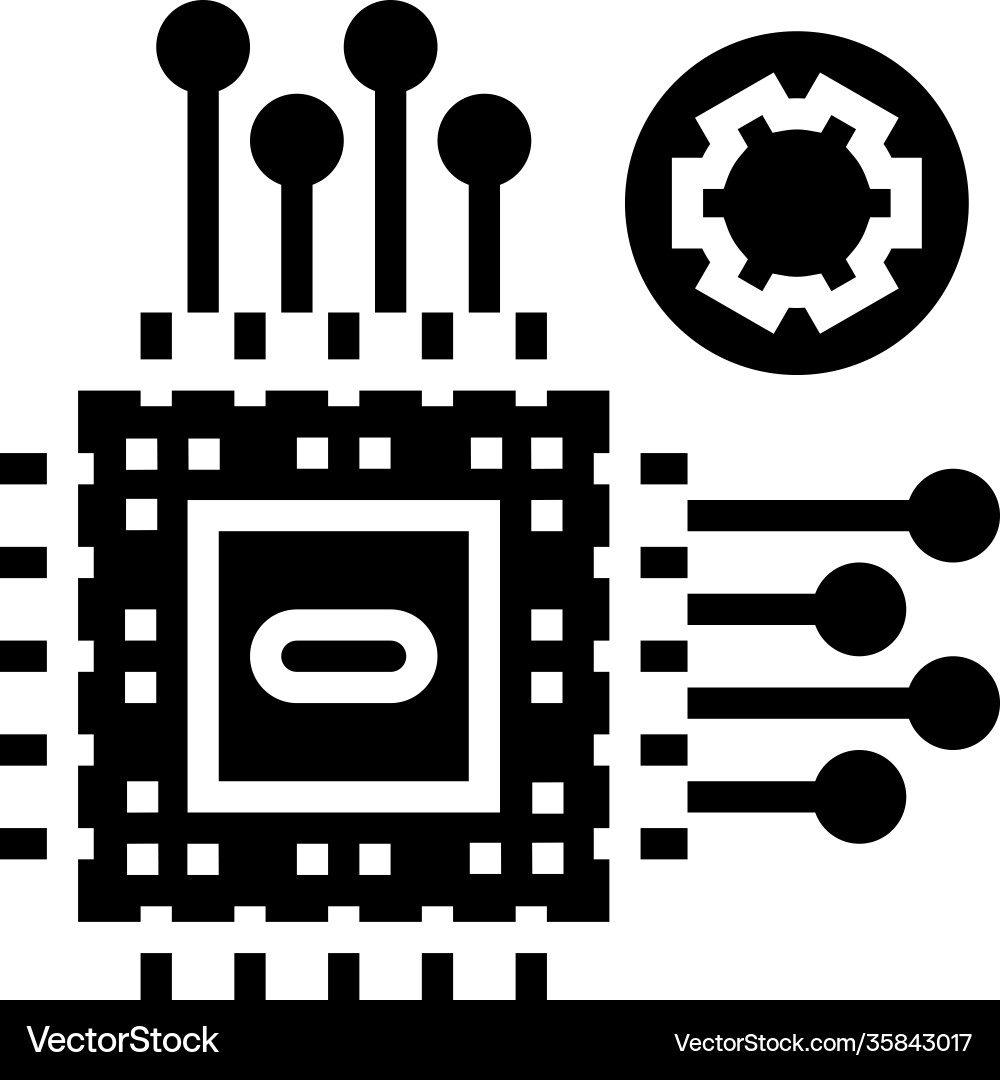 Chip repair glyph icon Royalty Free Vector Image