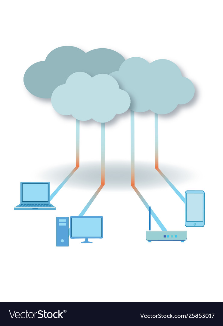 Cloud system Royalty Free Vector Image - VectorStock