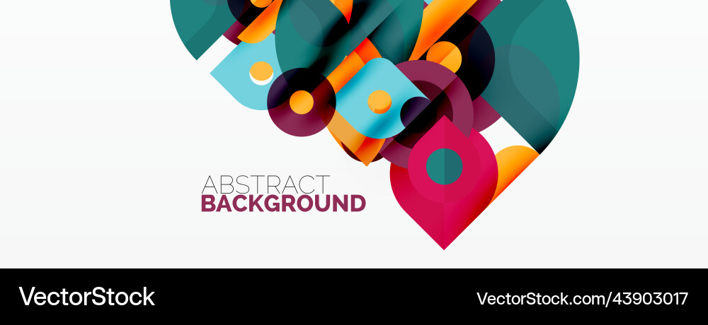 Colorful round shapes circles and triangles Vector Image