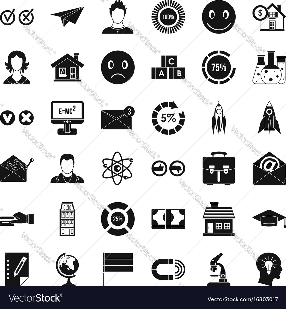 Computer learning icons set simple style Vector Image
